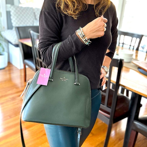 kate spade | Bags | New Kate Spade Dome Satchel In Beautiful Dark Green ...